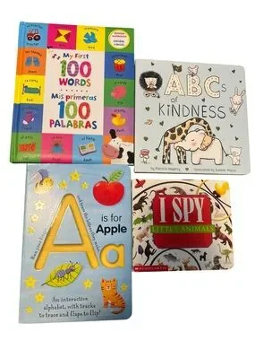 Toys | Lot Of 4 Colorful Kids Board Books Abcs First Words Animals ...